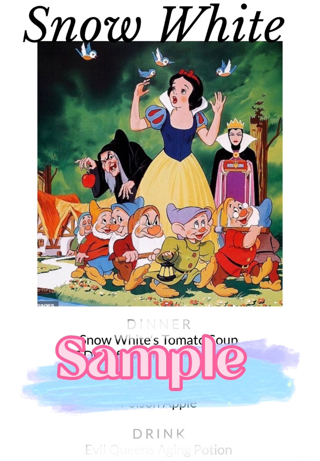 Snow White Dinner & a Movie - Etsy