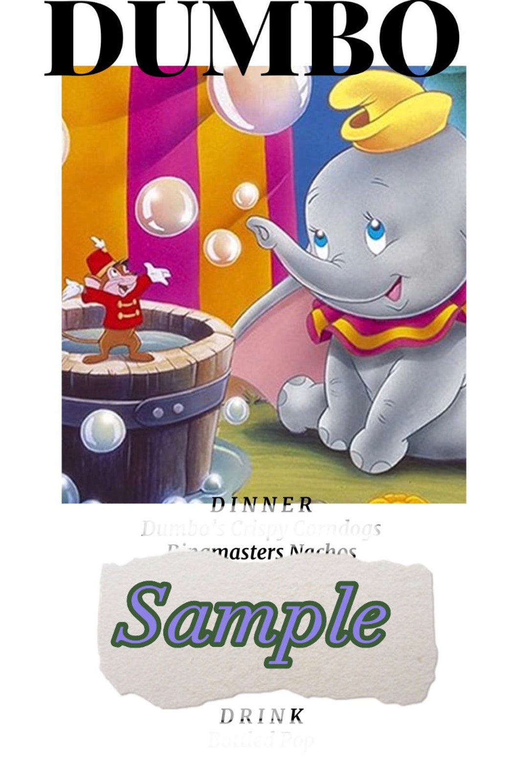 Dumbo Theme Dinner & a Movie - Etsy