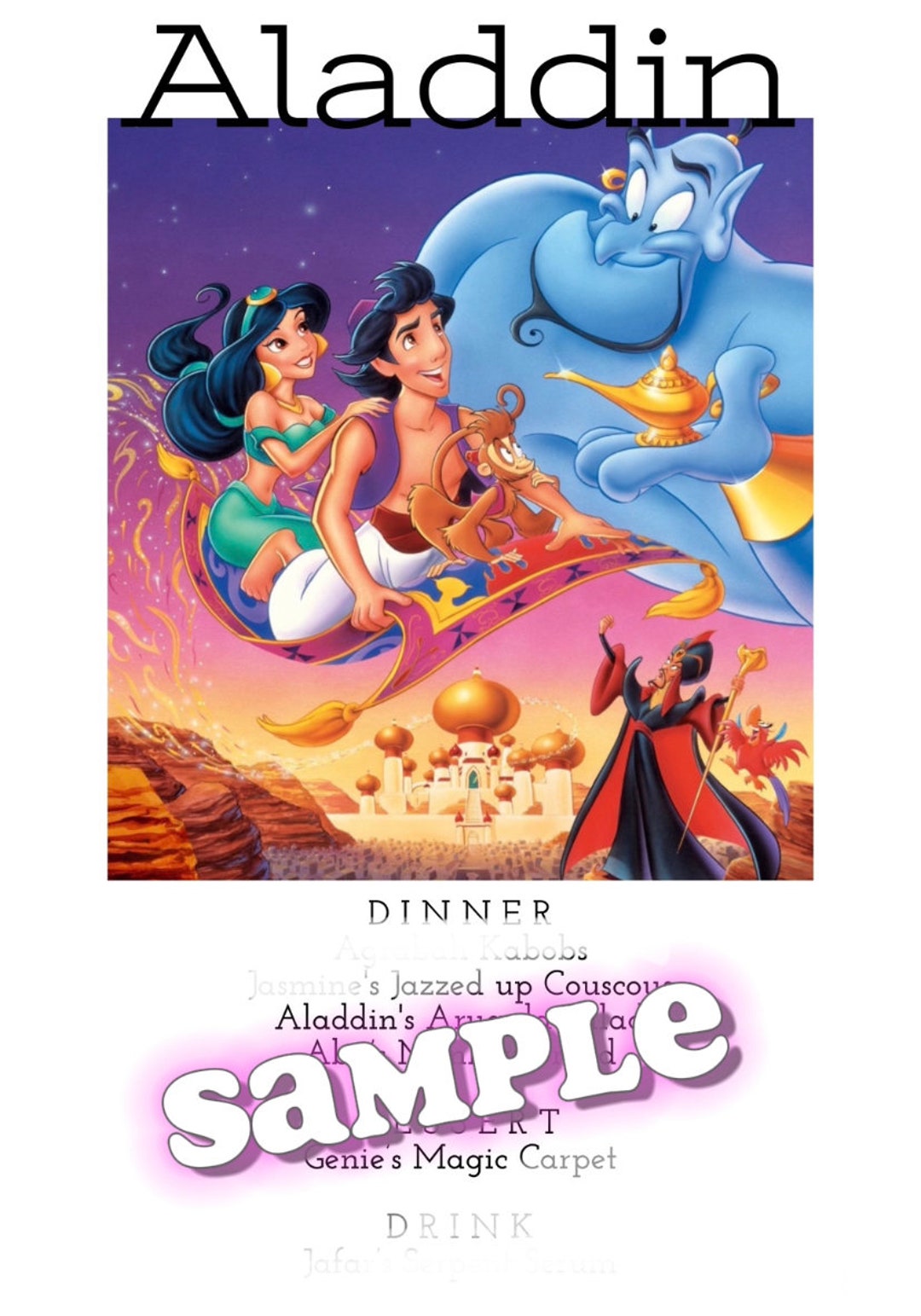 Aladdin Dinner and a Movie - Etsy
