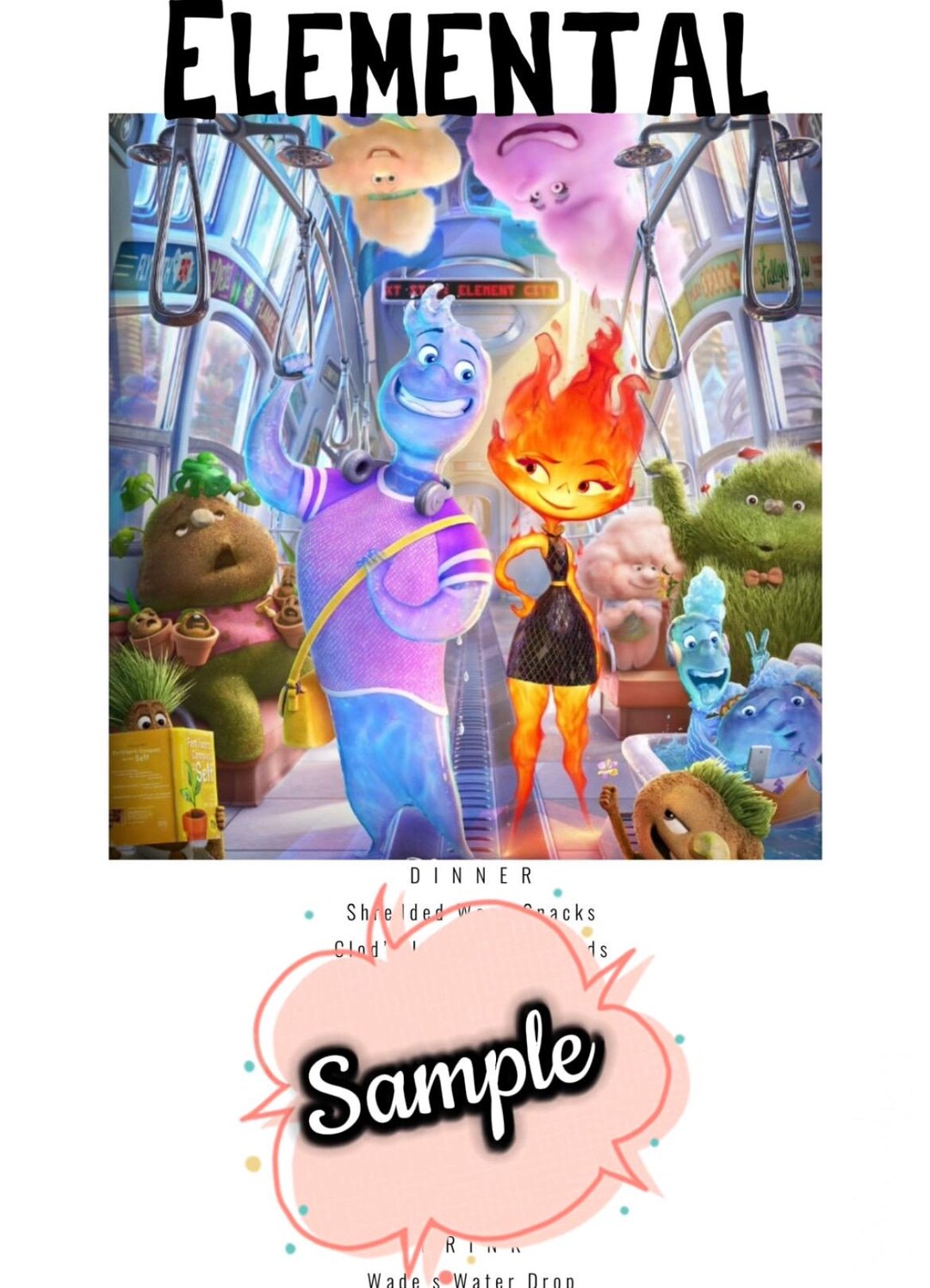 Elemental // Dinner & a Movie - Etsy