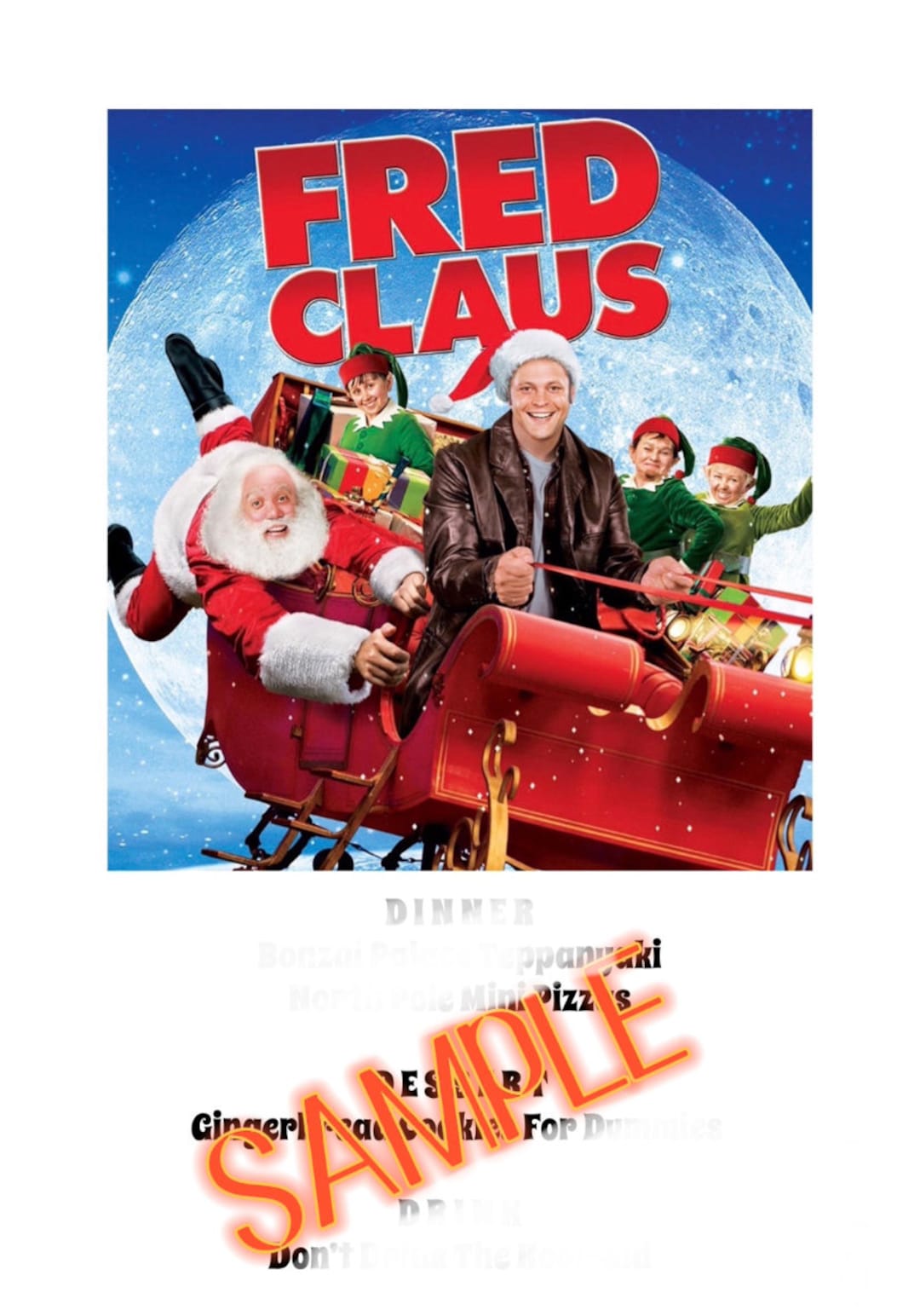 Fred Claus // Dinner & a Movie - Etsy