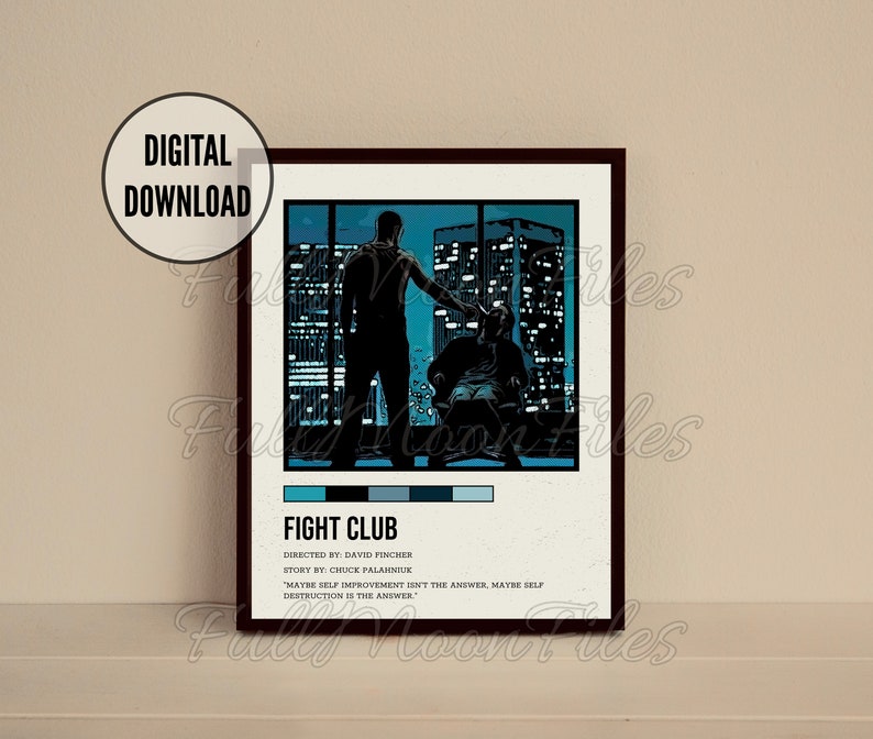 Fight Club Minimalist Movie Poster Digital Download, Printable Wall Art ...
