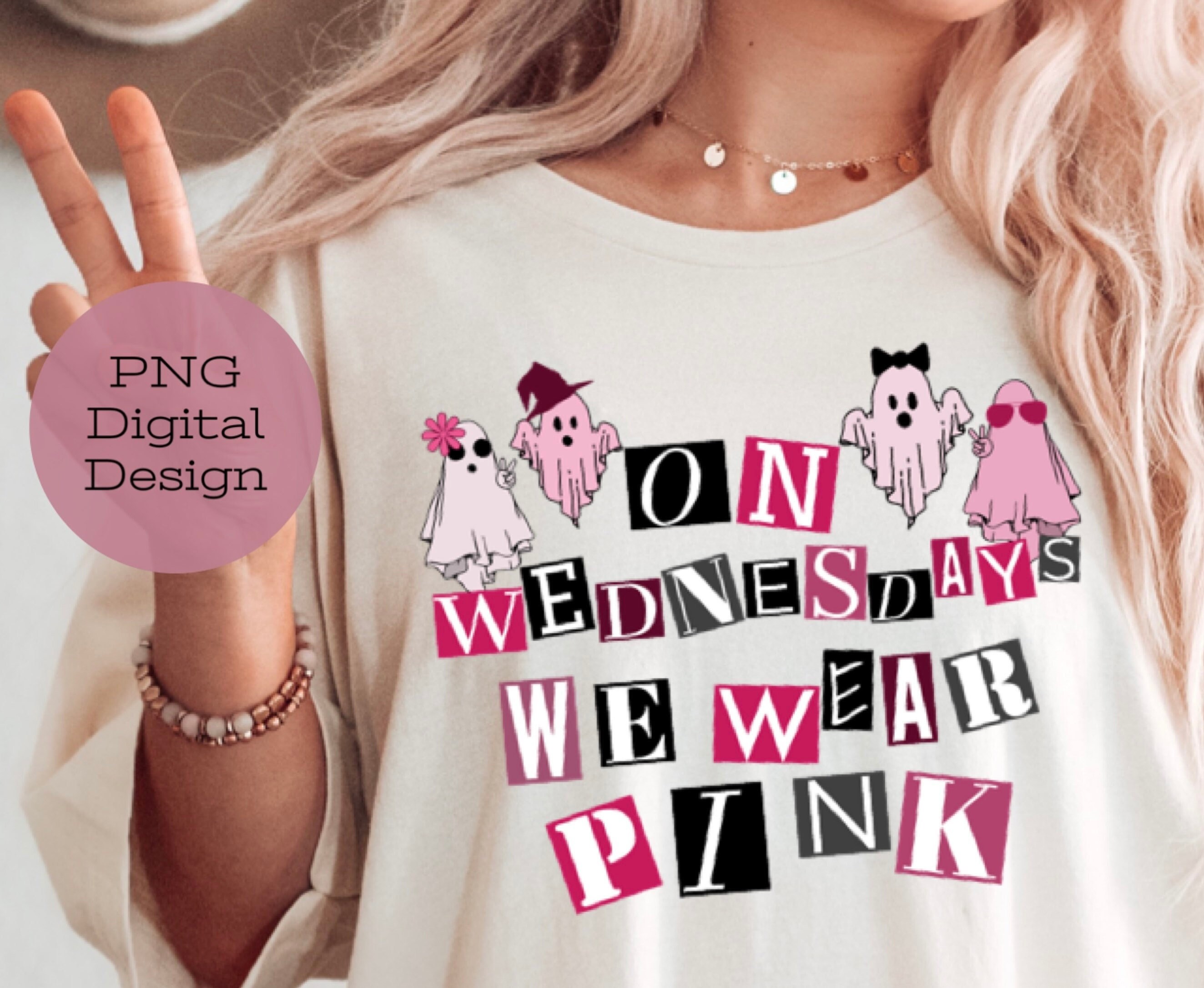 On Wednesdays We Wear Pink PNG Bundle, Breast Cancer Awareness Month ...