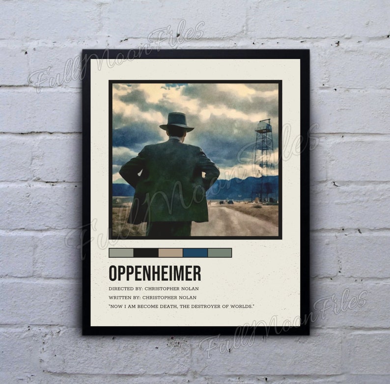 Oppenheimer 9x11 Inch Minimalist Movie Poster, Vintage Film Physical ...