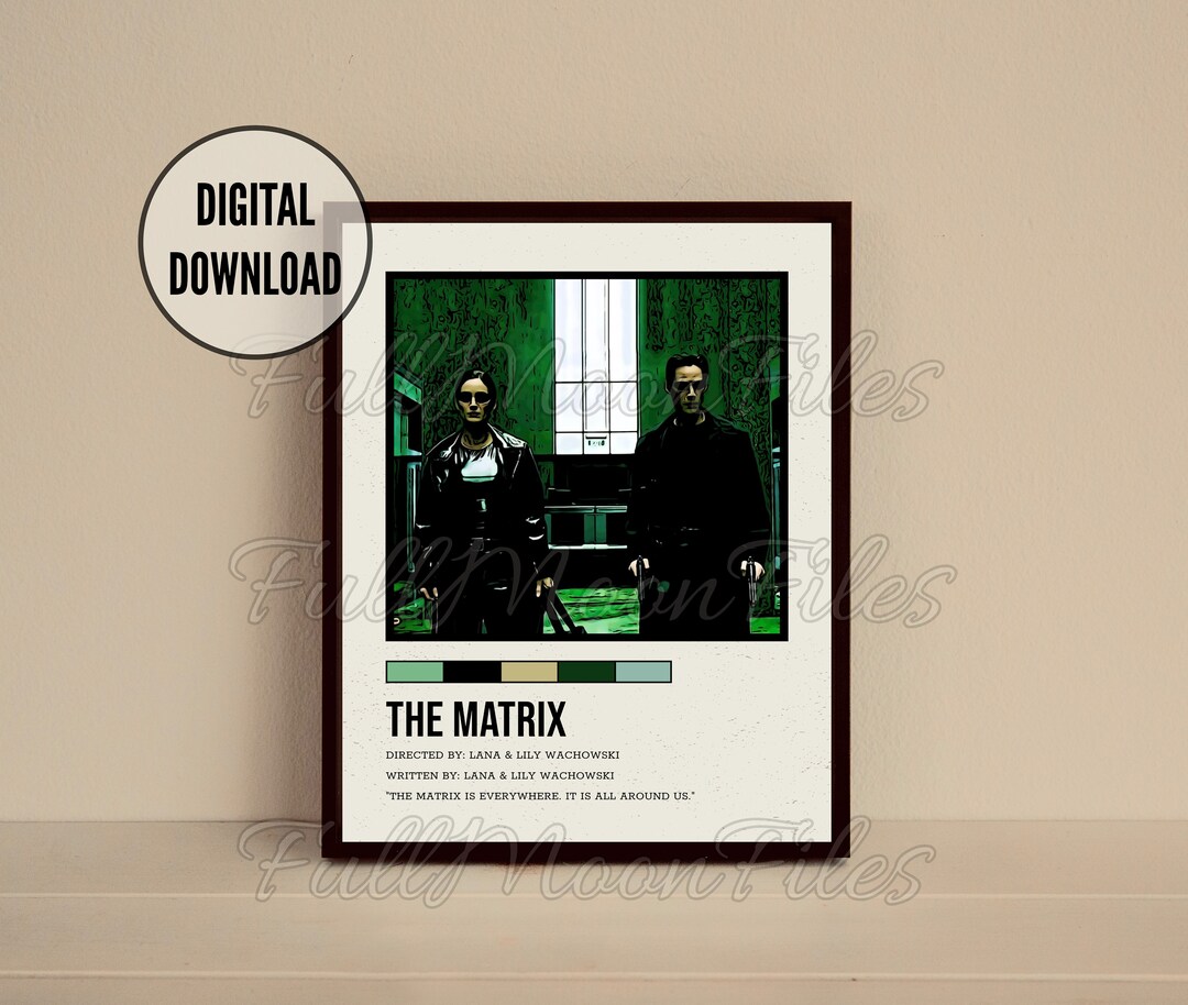 The Matrix Minimalist Movie Poster Digital Download, Printable Wall Art ...