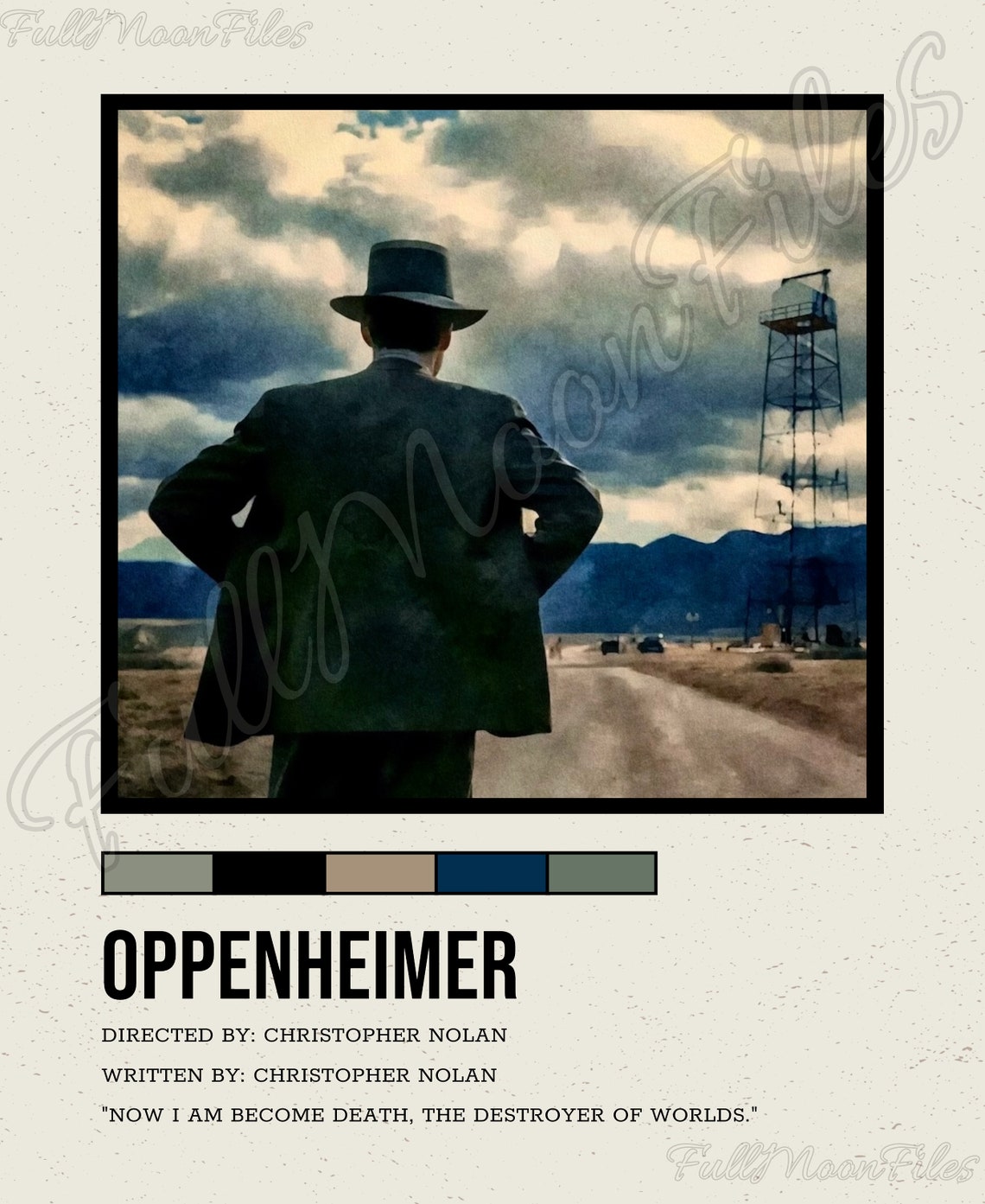 Oppenheimer 9x11 Inch Minimalist Movie Poster, Vintage Film Physical ...