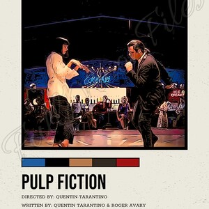 Pulp Fiction Dance Scene Minimalist Movie Poster Digital Download ...