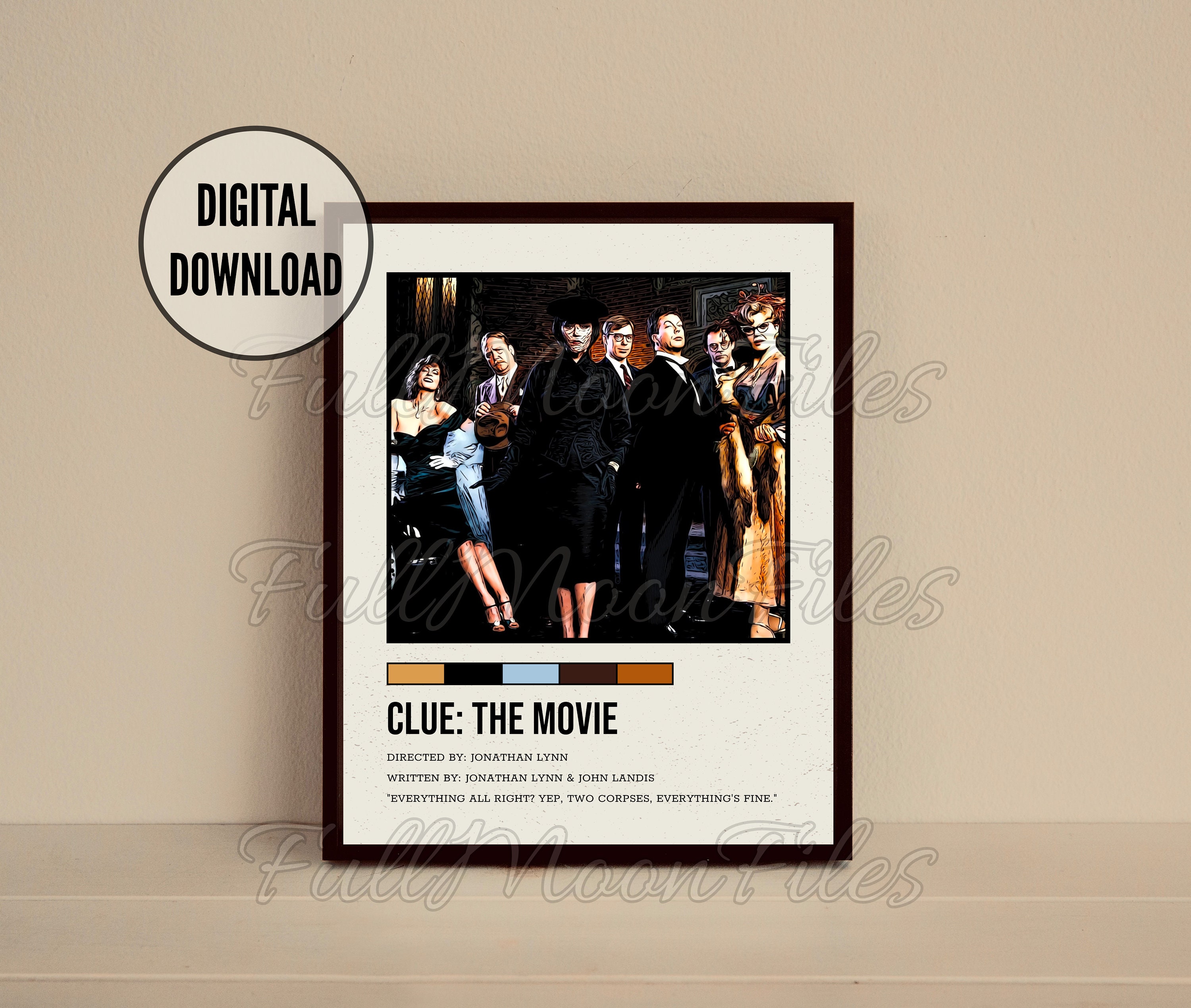 Clue the Movie Minimalist Movie Poster Digital Download, Printable Wall ...