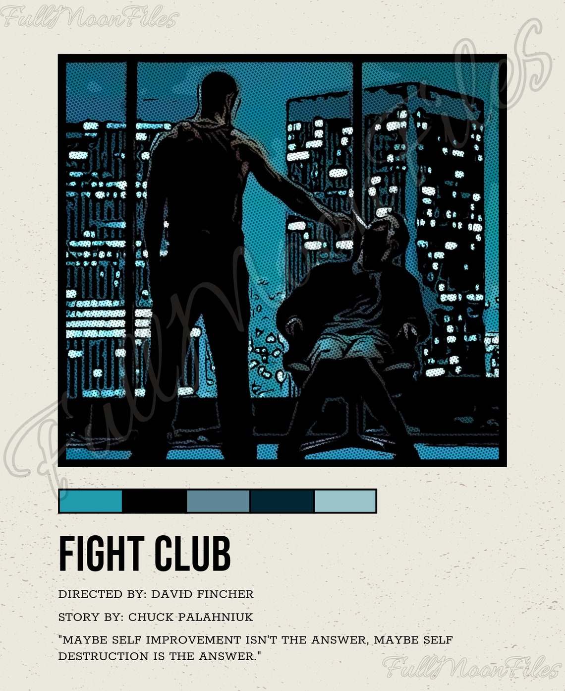 Fight Club Minimalist Movie Poster Digital Download, Printable Wall Art ...