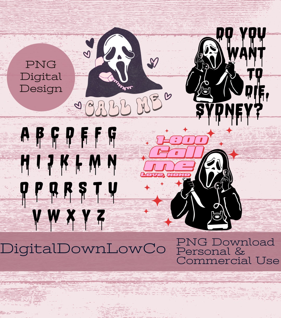 Scream Horror Movie PNG Bundle, No You Hang up Digital Download ...