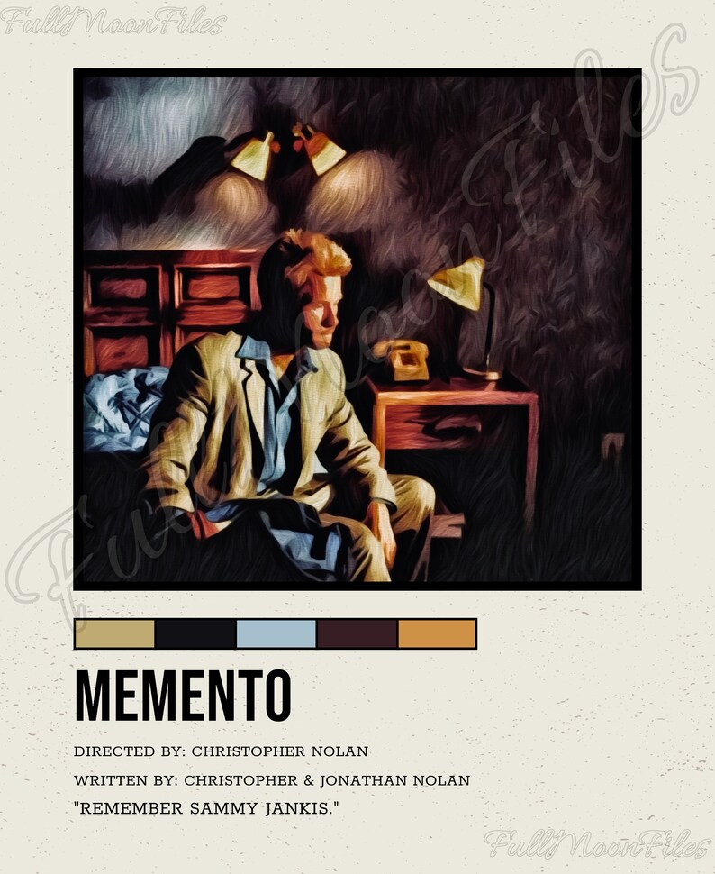 Memento 9x11 Inch Minimalist Movie Poster, Vintage Film Physical Print ...