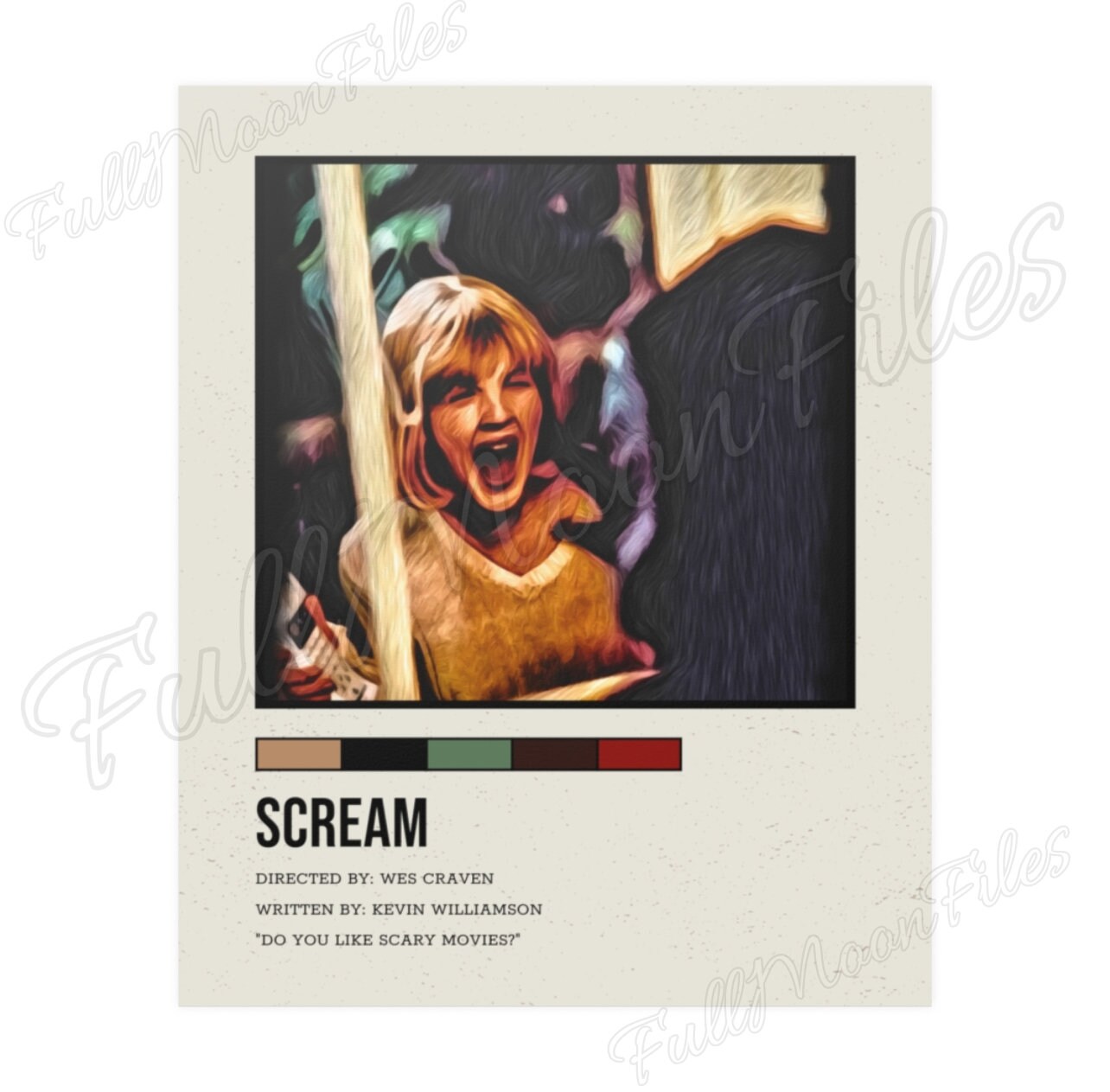 Scream 9x11 Inch Minimalist Movie Poster, Vintage Film Physical Print ...