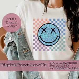 Smiley Face Checkerboard PNG Happy Face With Matching Pocket - Etsy