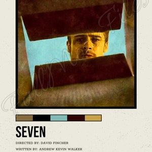 Seven 9x11 Inch Minimalist Movie Poster, Vintage Film Physical Print ...