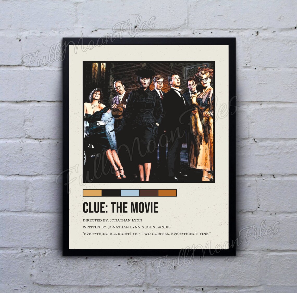 Clue the Movie 9x11 Inch Minimalist Movie Poster, Vintage Film Physical ...