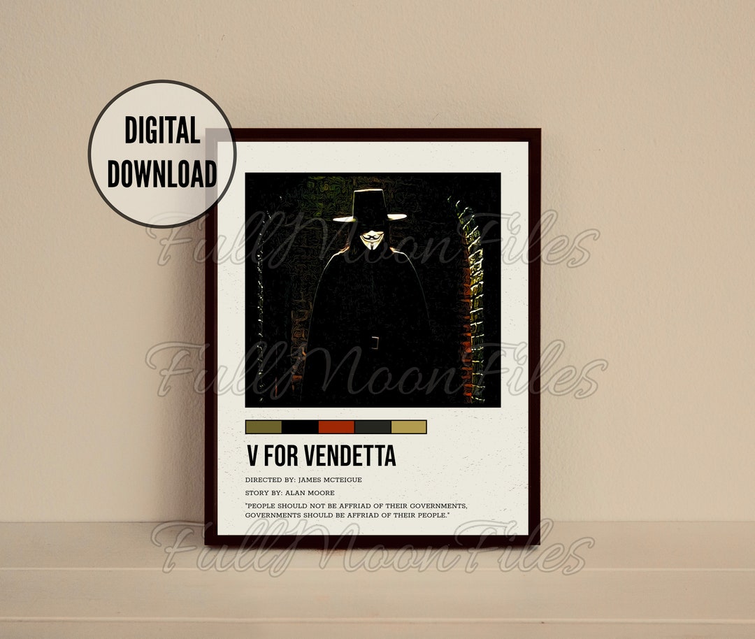 V for Vendetta Minimalist Movie Poster Digital Download, Printable Wall ...