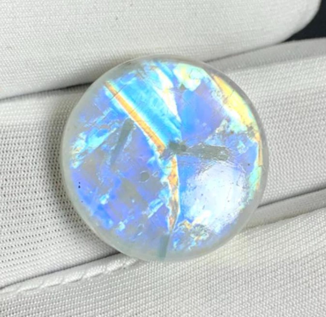 Flashy Multi Moonstone Round Shape Cabochon, 20.50 Cts (20X20X5) 100% ...