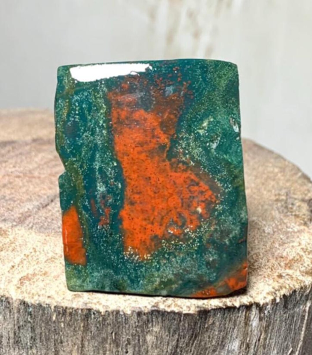 96.25 Cts Beautiful Bloodstone Slab Loos Cabochon Cushion Shape ...