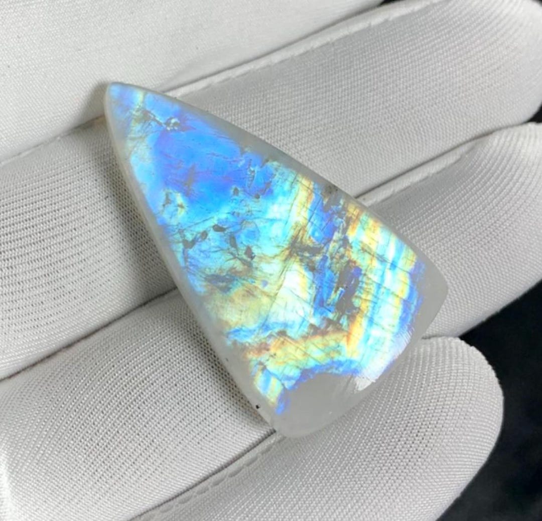 Flashy Multi Moonstone Pear Shape Cabochon, 48 Cts (39X22X7) 100% ...