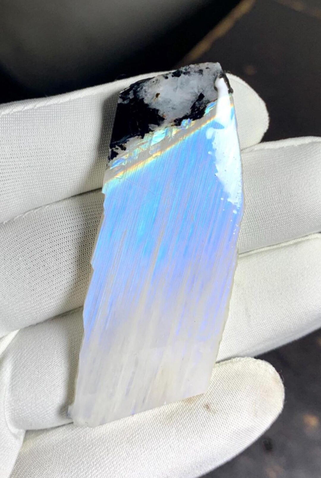 Flashy Multi Moonstone Slab Fancy Shape Cabochon, 85.20 Cts (63X26X5 ...