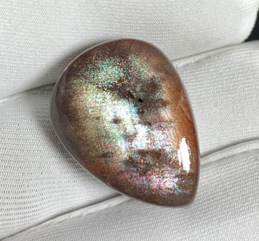 27.80 Cts Multi Colour Schiller Coca Sunstone Pear Shape Flashy Dotted ...