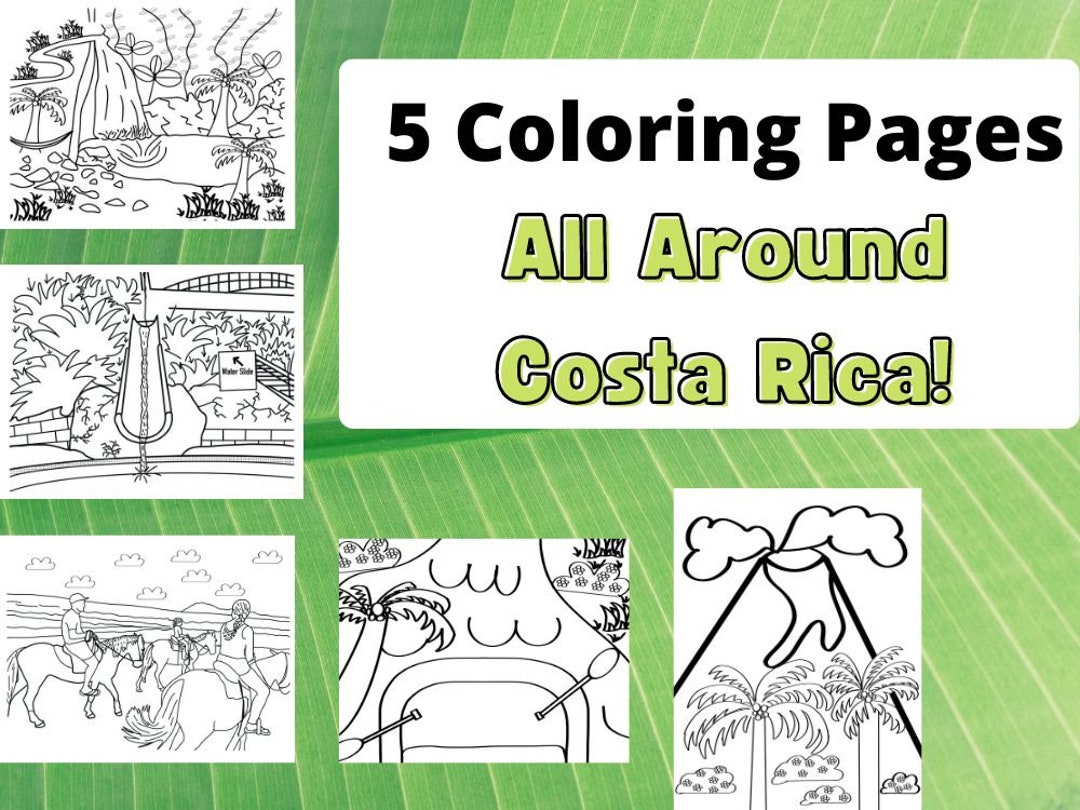 Costa Rica Coloring Pages - Etsy