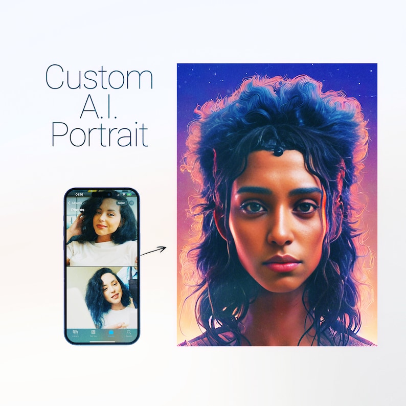 Custom AI Portrait AI Art Print Fantasy Portrait Unique - Etsy
