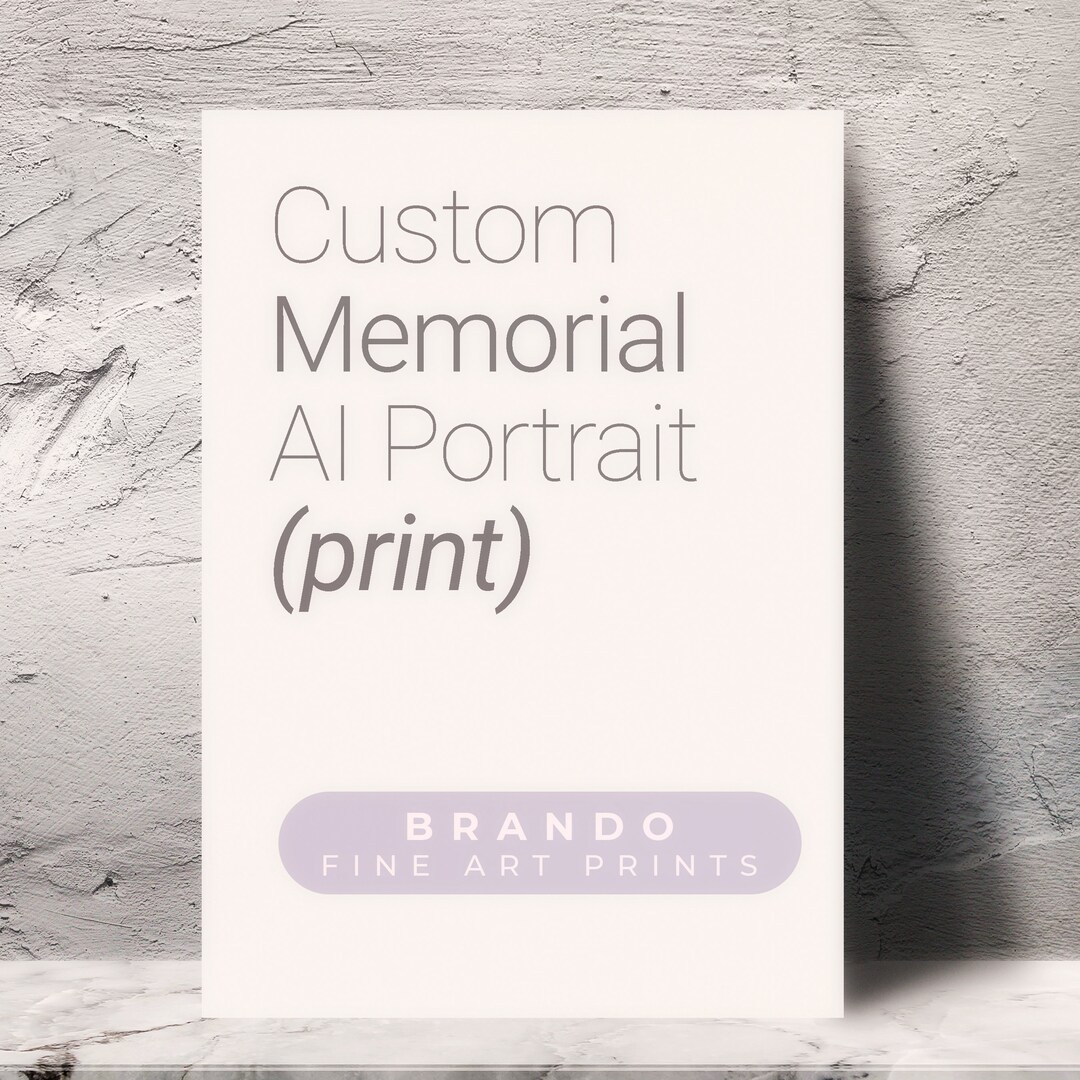 Memorial AI Portrait for Loss of Loved One. Portrait of Passed Away ...