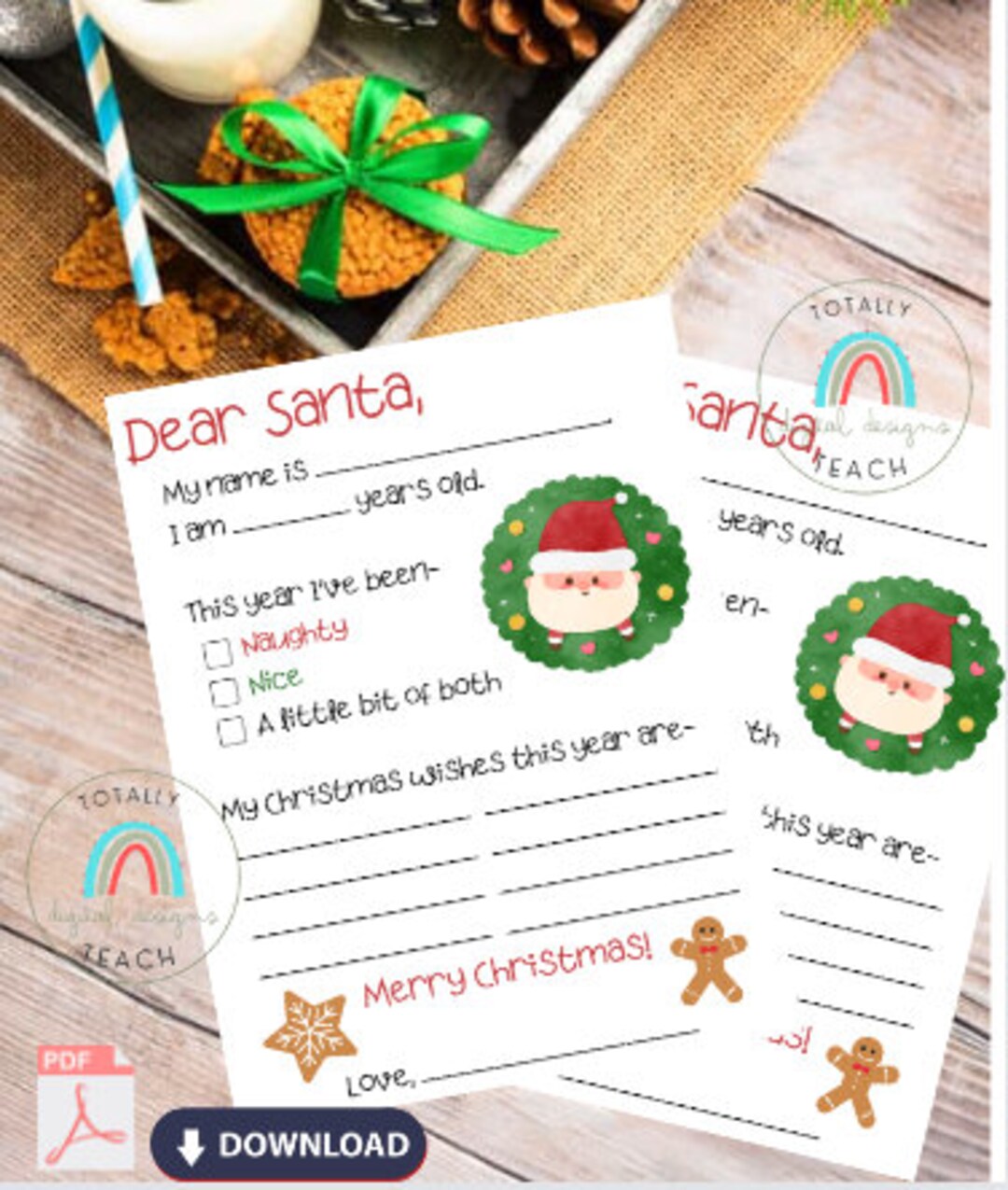 Carta a Santa, Carta de Santa, Imprimir, Imprimible, Carta de Navidad ...