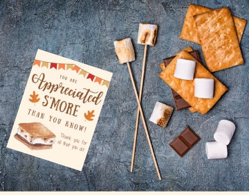 S'more Fall Gift Tag Appreciation- Smore Tag- Treat Tag- Fall Tag ...