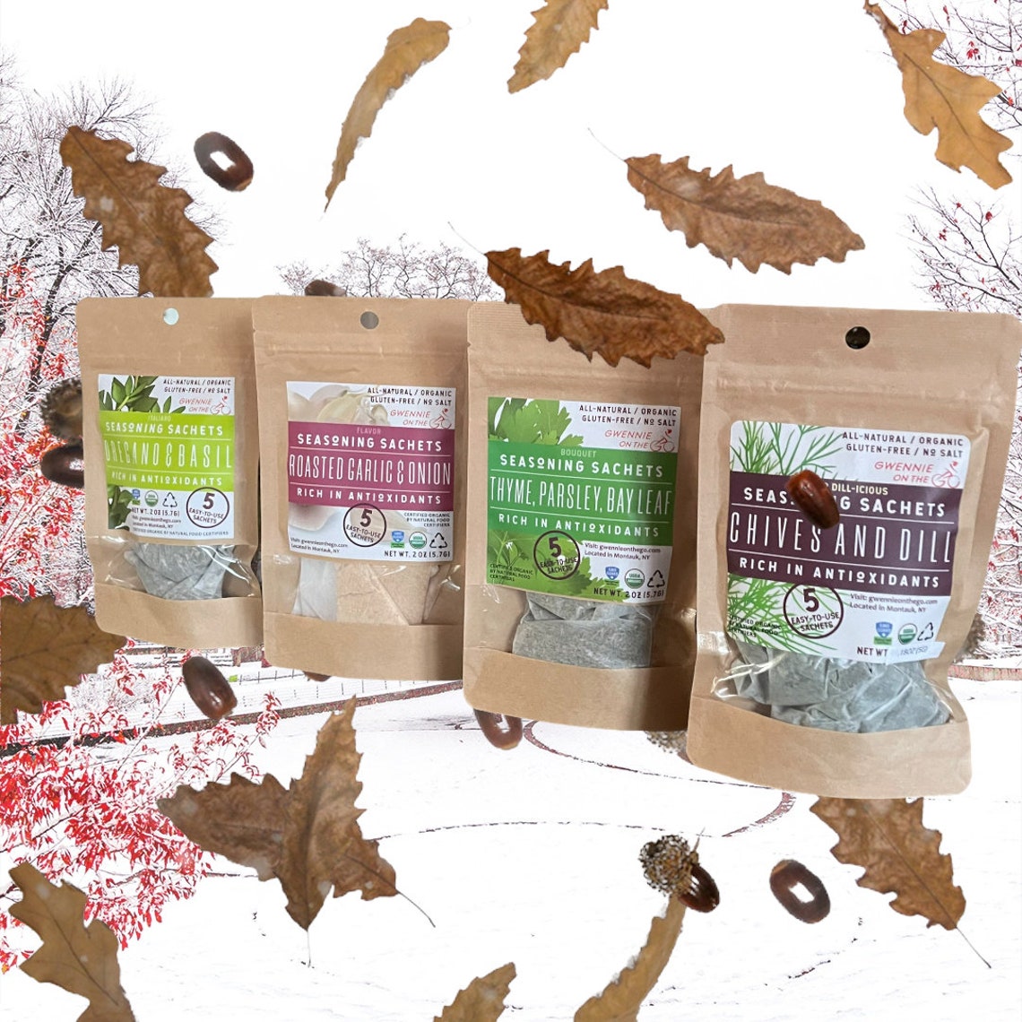 Organic Spice & Herb Seasoning Sachet Starter 4 Pouches - Etsy