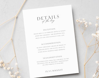 Minimalist Wedding Dress Code Card Template, Editable Simple Wedding ...