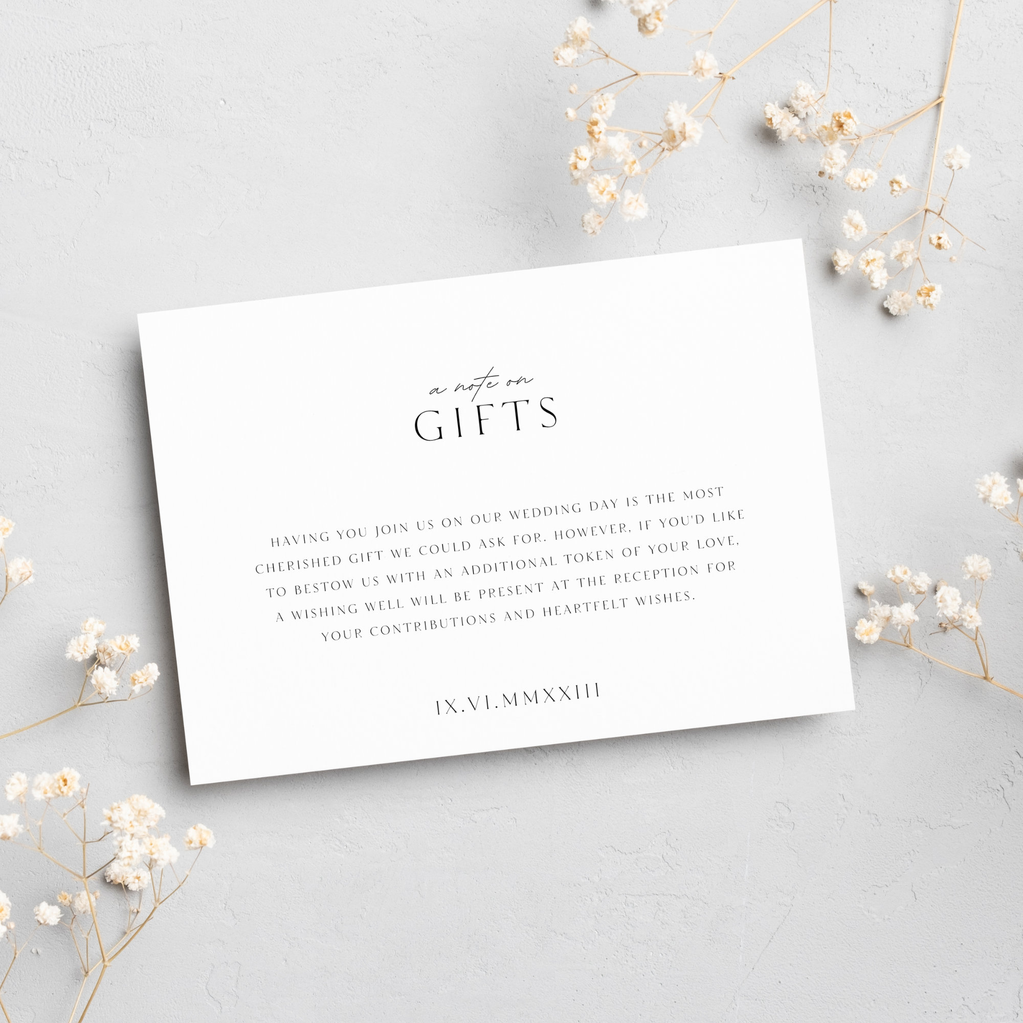 Minimalist Wedding Gifts Card Template, Editable Wishing Well Wedding ...