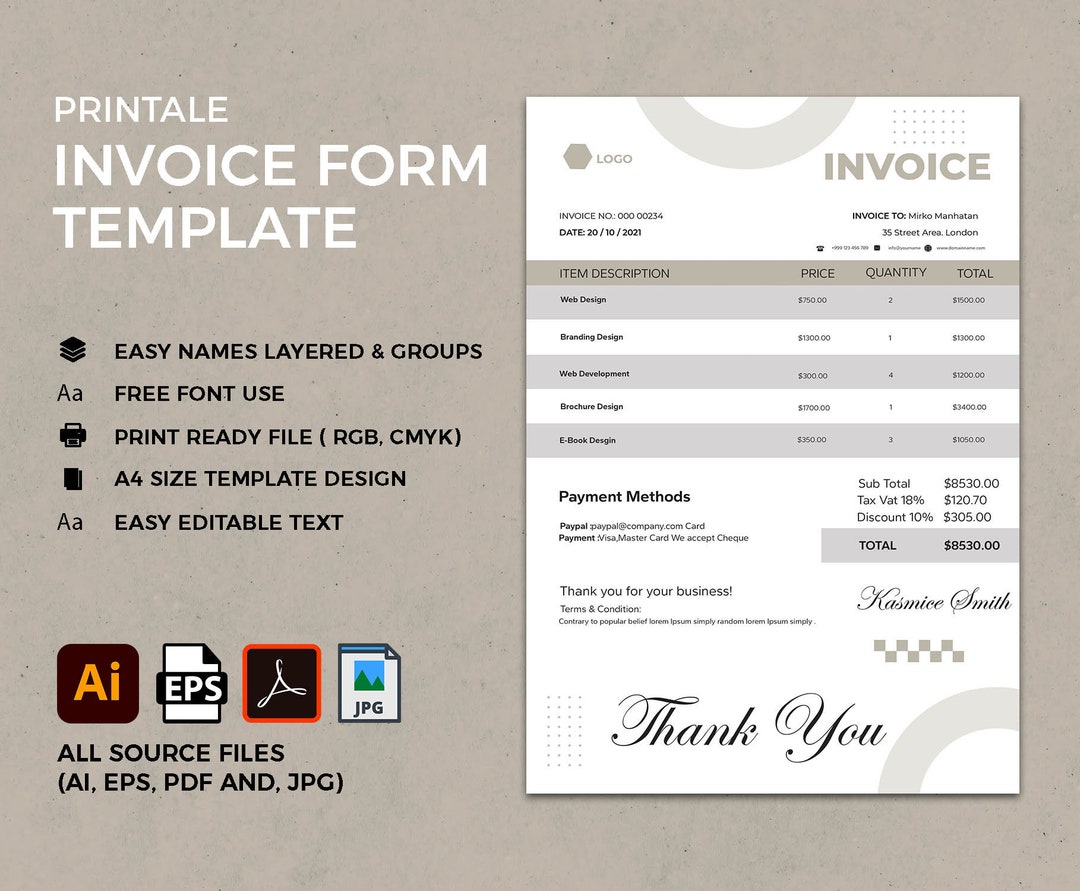 Receipt Template Invoice Template Invoice Receipt Order - Etsy Australia