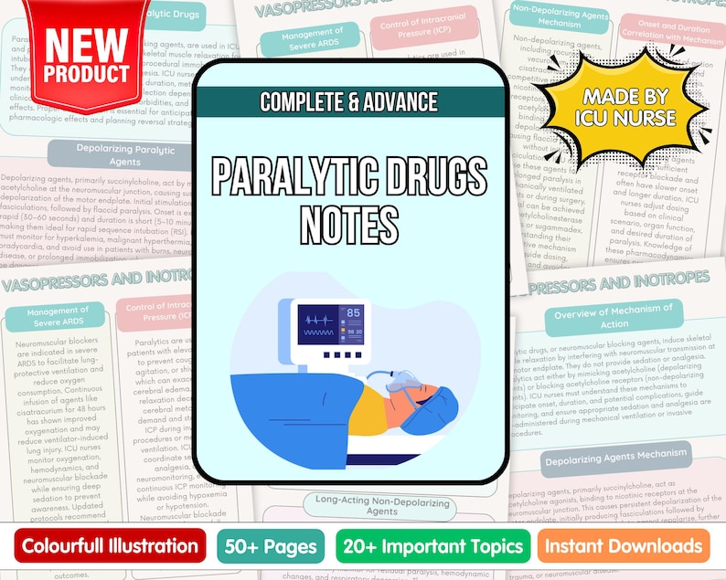 Paralytic Drugs Notes 2026, CRNA Prep, ICU Nurse Notes Notes, CVICU ...