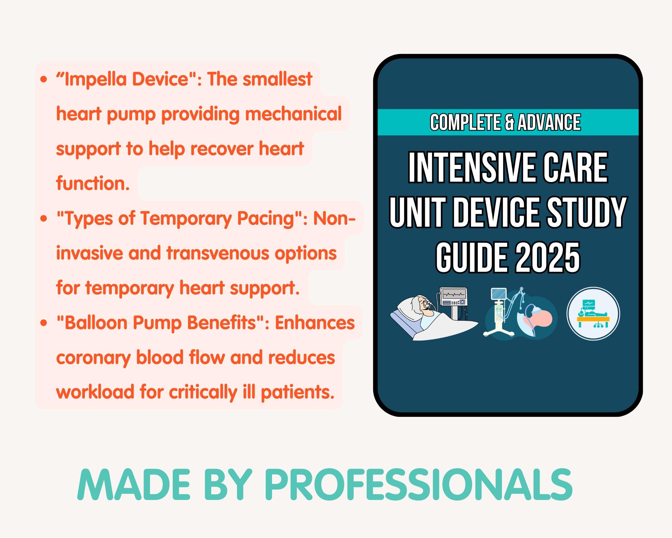 ICU Device Cheat Sheet Bundle: Impella & IABP Guide (digital Download ...
