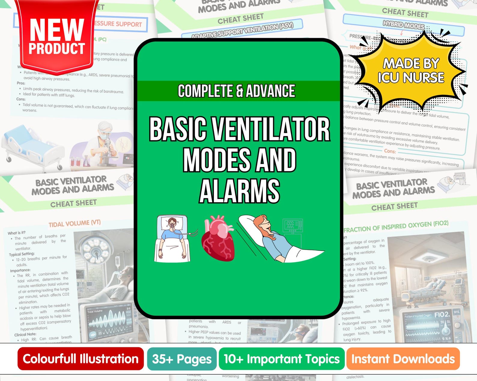 Ventilator Cheat Sheet | Nurse Study Note Guide | NCLEX Prep Sheet | Instant Digital Download ...