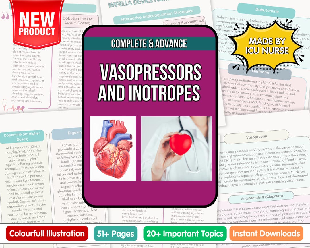 NEW Vasopressor and Inotrope Medication Resource for Critical Care ...