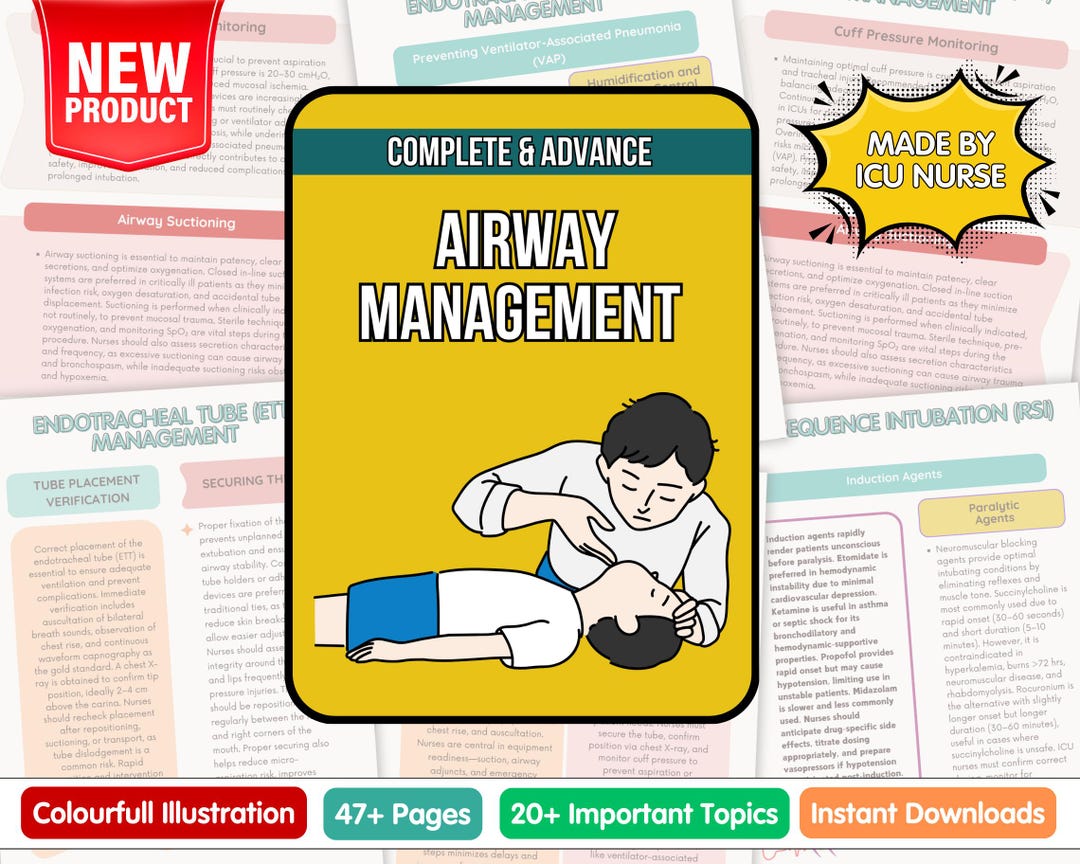 Airway Management Respiratory Emergencies Digital Notes | ICU Nursing ...