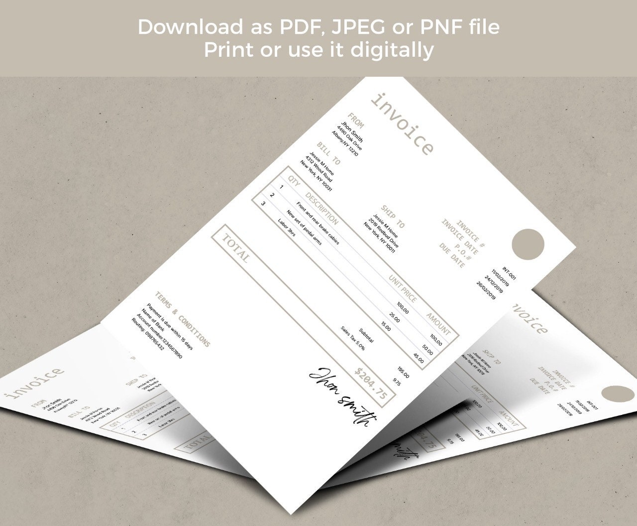 Receipt Template Invoice Template Invoice Receipt Order - Etsy Australia