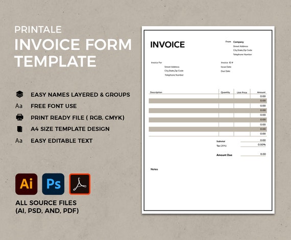 Receipt Template Invoice Template Invoice Receipt Order - Etsy
