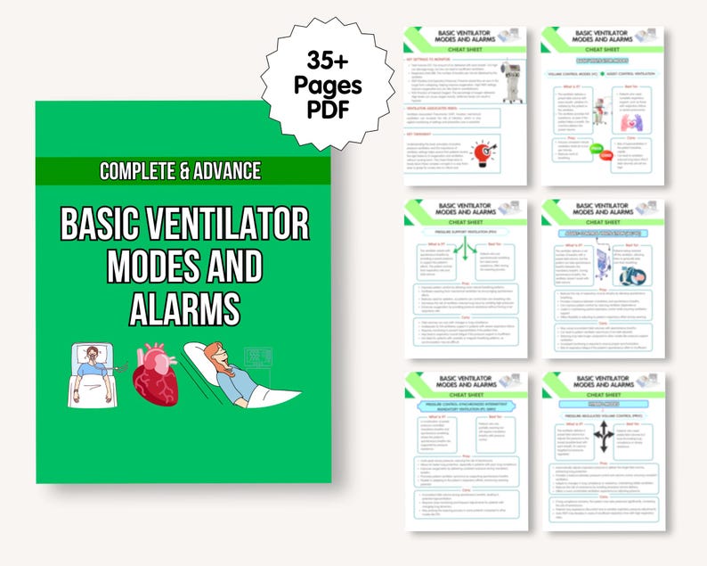 Ventilator Cheat Sheet | Nurse Study Note Guide | NCLEX Prep Sheet ...