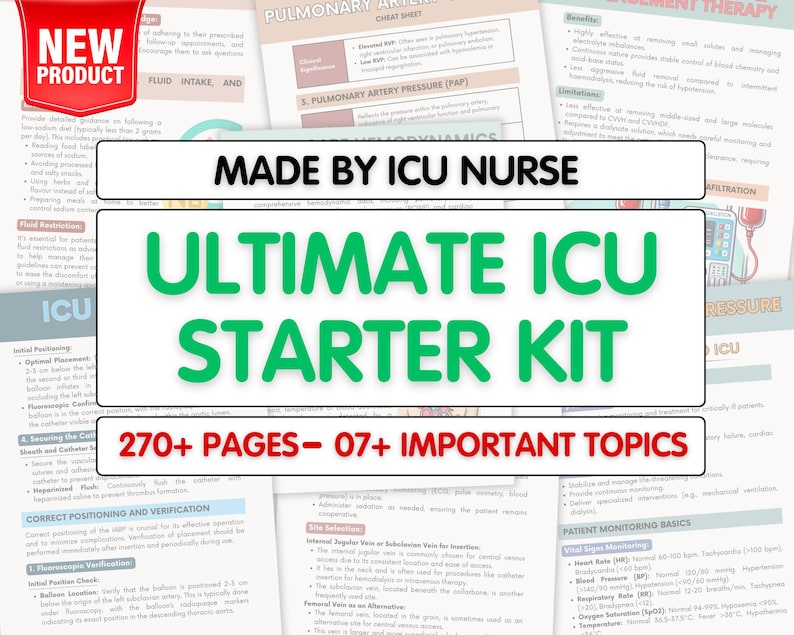 ICU Nursing Note Bundle, ICU Starter Bundle, Nursing Student Study ...