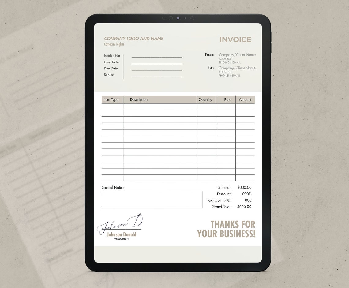Invoice Template Receipt Template Invoice Receipt Order - Etsy