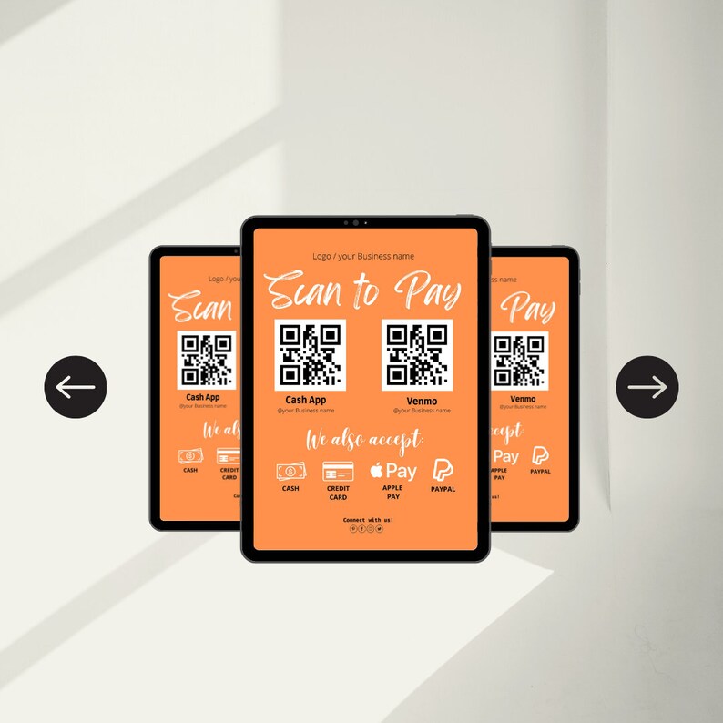 Scan To Pay Scan To Pay Template QR Code Template Scan To Etsy