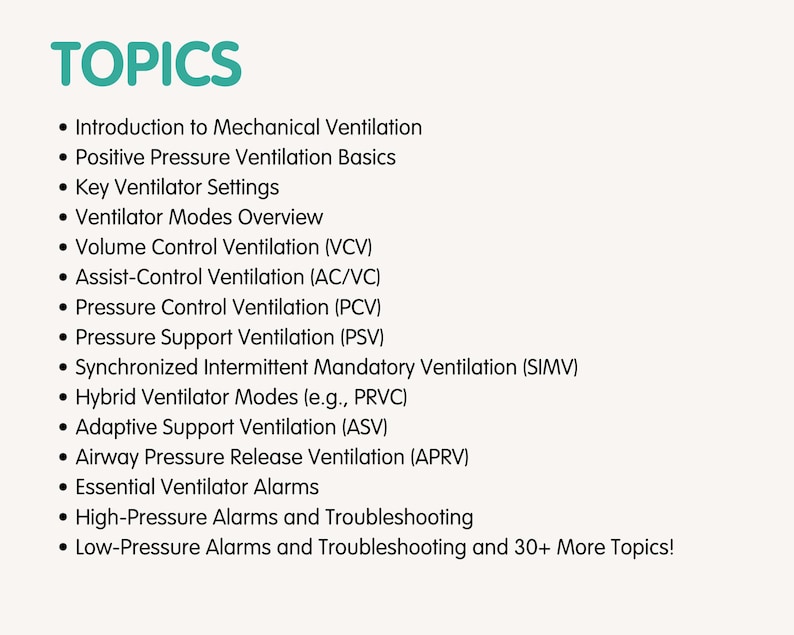 Ventilator Modes and Alarms Cheat Sheet | Nurse Study Guide (digital ...