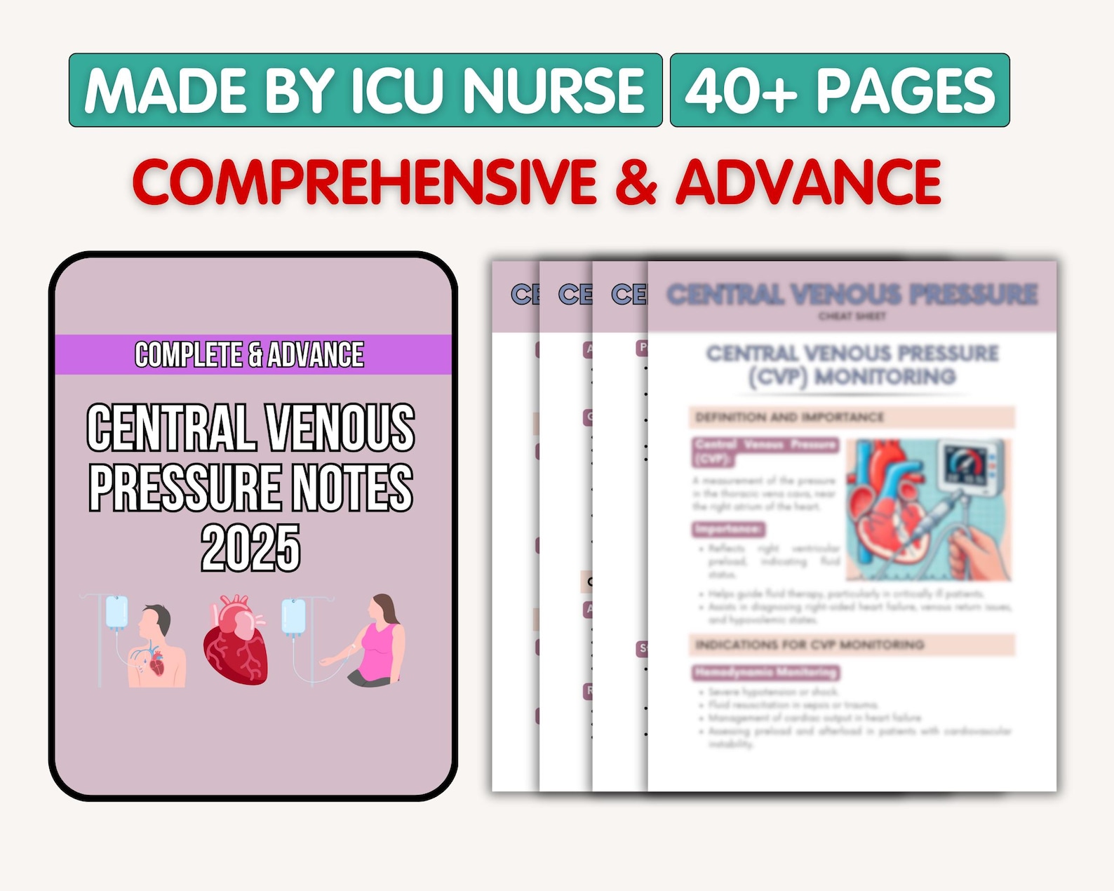 CVP Cheat Sheet, CVICU Nurse Notes 2025 (digital Download) - Etsy