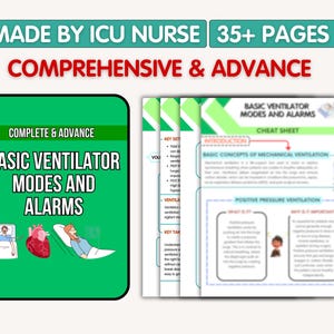 Ventilator Cheat Sheet | Nurse Study Note Guide | NCLEX Prep Sheet ...