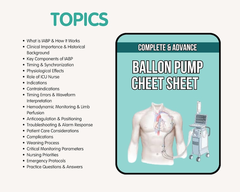 Printable Balloon Pump Cheat Sheet | Digital Download | CCRN Study ...