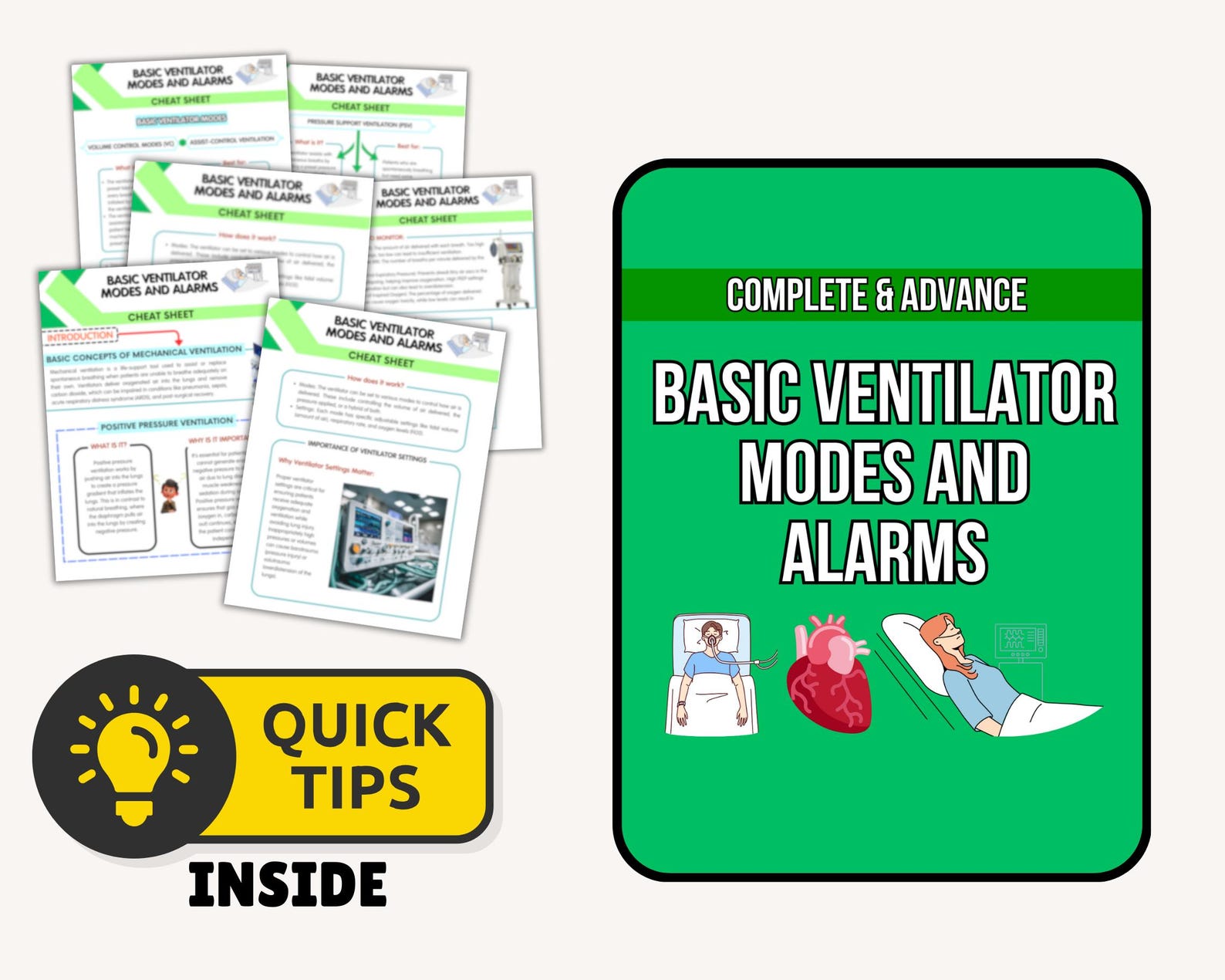 Ventilator Cheat Sheet | Nurse Study Note Guide | NCLEX Prep Sheet ...